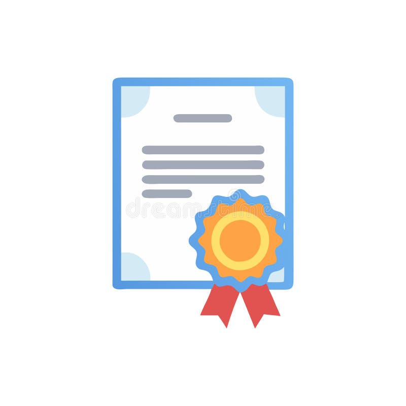 Simple Certificate Award Icon for Education Stock Illustration ...