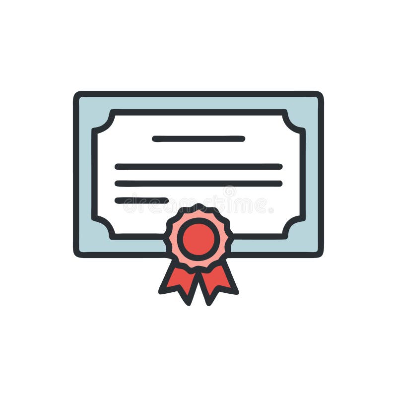 Simple Certificate Icon for Achievements Stock Illustration ...