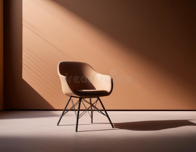 Simple Chair with Dramatic Shadows Stock Photo - Image of generated ...
