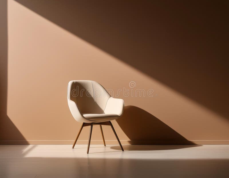 Simple Chair with Dramatic Shadows Stock Image - Image of shadows ...