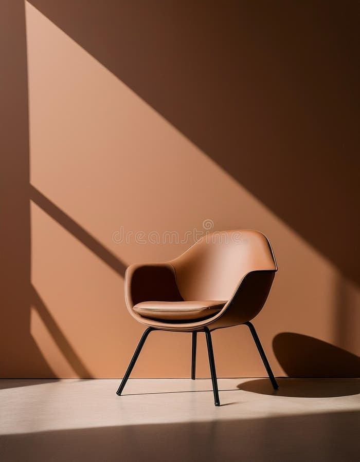 Simple Chair with Dramatic Shadows Stock Photo - Image of minimalist ...