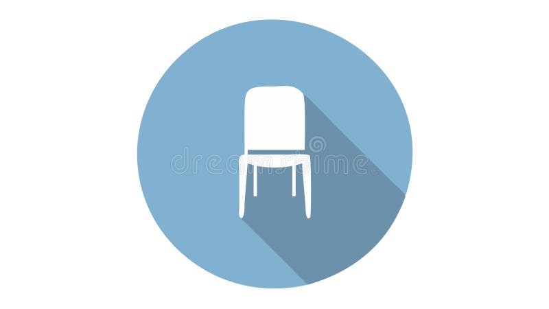 Simple Chair Icon Blue Circle Minimal Flat Style Illustration, Vector ...