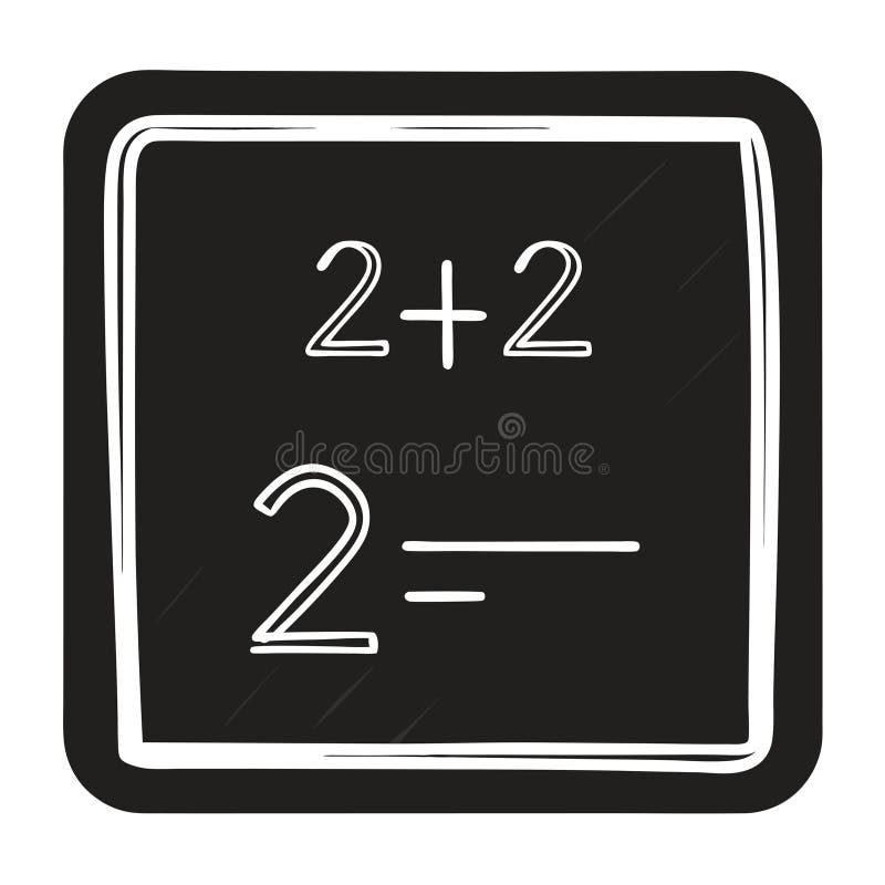 Simple Chalkboard Illustration with 2+2 and 2- Equations, Mathematics ...