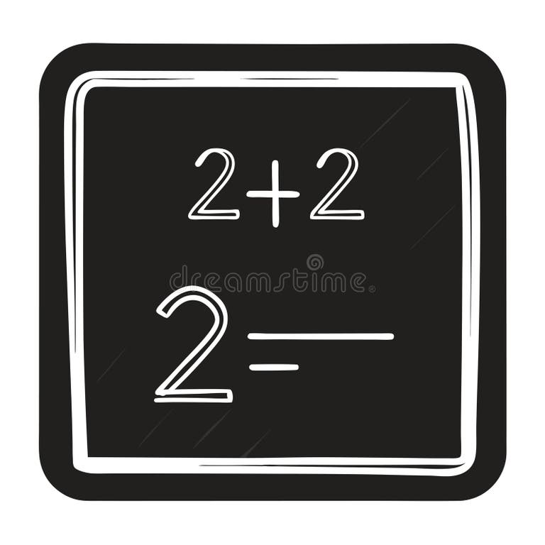 Simple Chalkboard Illustration with 2+2 and 2- Equations, Mathematics ...