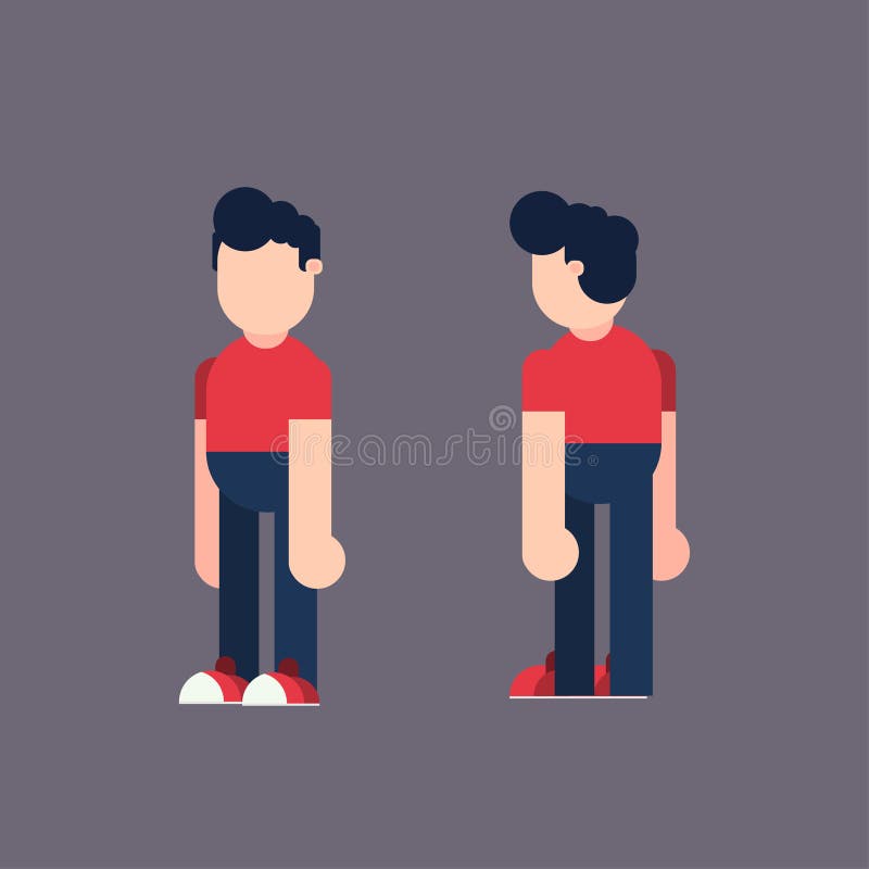 Simple Character Perspective Flat Design Illustration Vector Stock ...