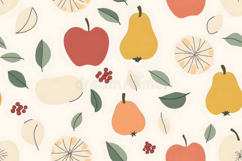 Simple and Charming Fruit Illustrations in Soft Colors, Perfect for ...