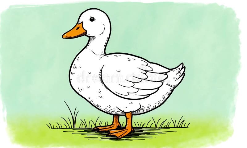 Charming Traditional 2D Cartoon Duck Animation, Gentle and Nostalgic ...