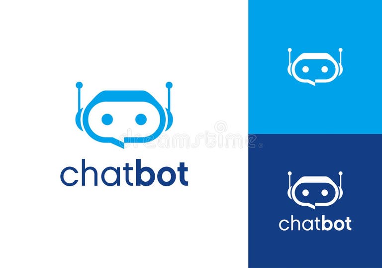 Simple Chat Bot Technology Communication Logo Vector Design Stock ...