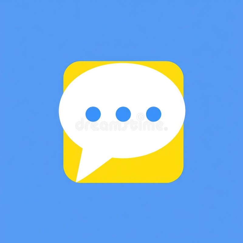 Simple chat bubble icon stock illustration. Illustration of support ...