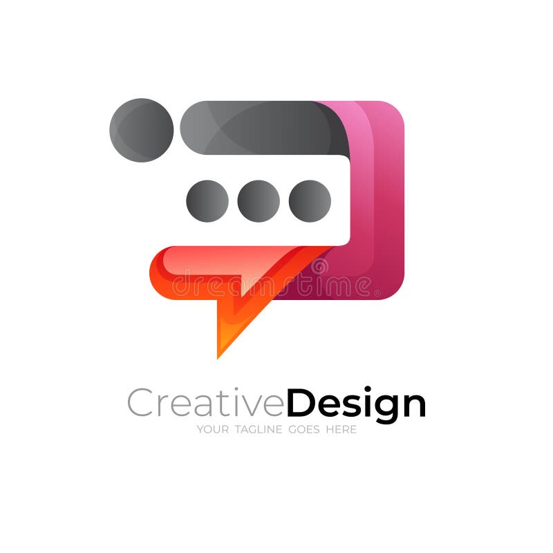 Simple Chat Logo Template, Chat and Arrow Logo Vector Stock Vector ...