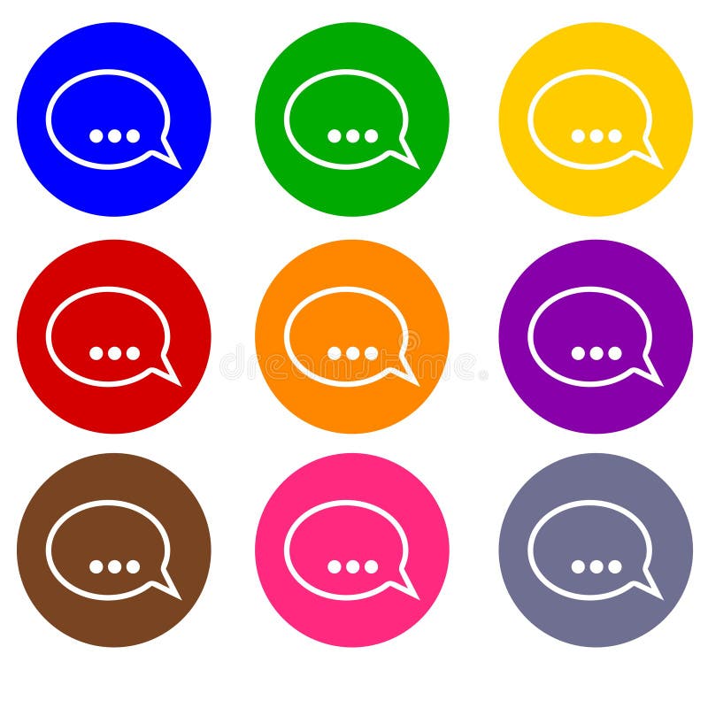 Simple Chat or Message Icon Collection for Website. Chat Icon or Button ...
