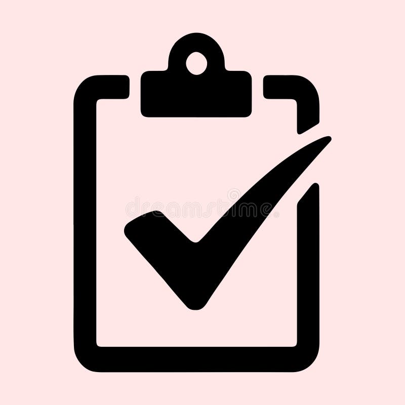 Simple Check Mark Icon on Clipboard, Perfect for Productivity Themes ...