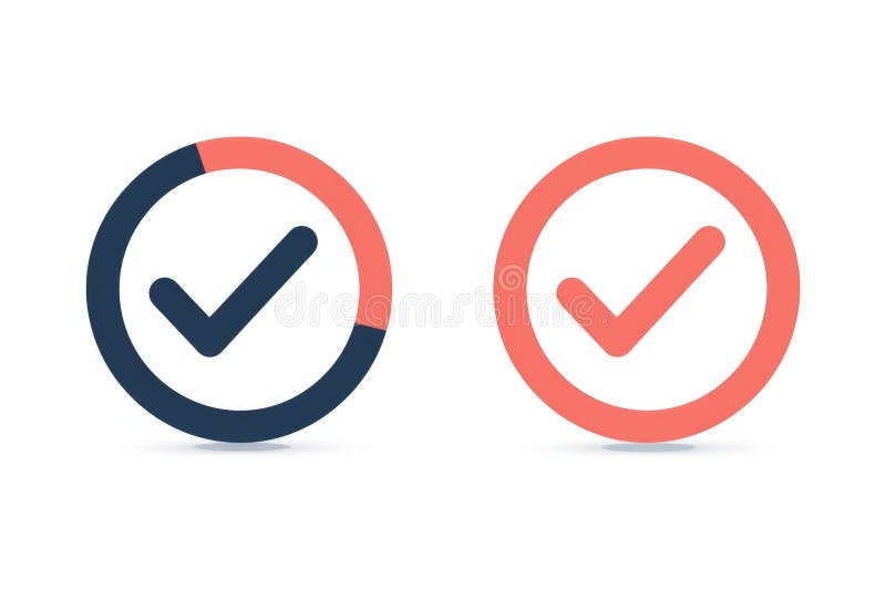 Simple Check Mark and Tick Symbol on a White Background, Suitable for ...