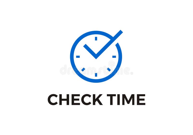Simple Check Time Logo Design Stock Illustration - Illustration of fast ...