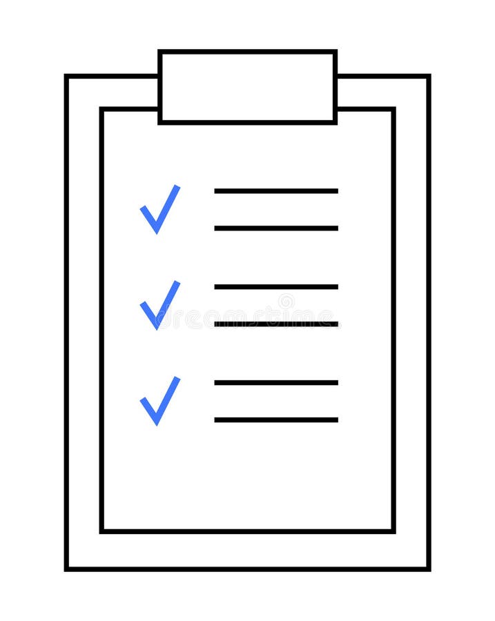 Simple Checklist on a Clipboard for Task Tracking and Organization ...