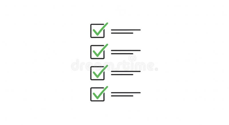 Simple Checklist with Green Checkmarks Stock Illustration ...