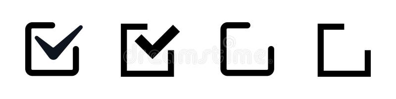 Simple Checkmark and Box Icons for To-do Lists Stock Vector ...