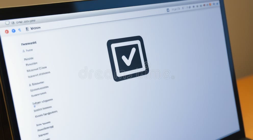 Simple Checkmark Icon on Laptop Screen Stock Illustration - Illustration of simple, website ...