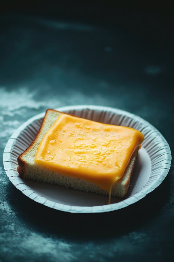 A Simple Cheese Sandwich Served on a Paper Plate Stock Photo - Image of ...