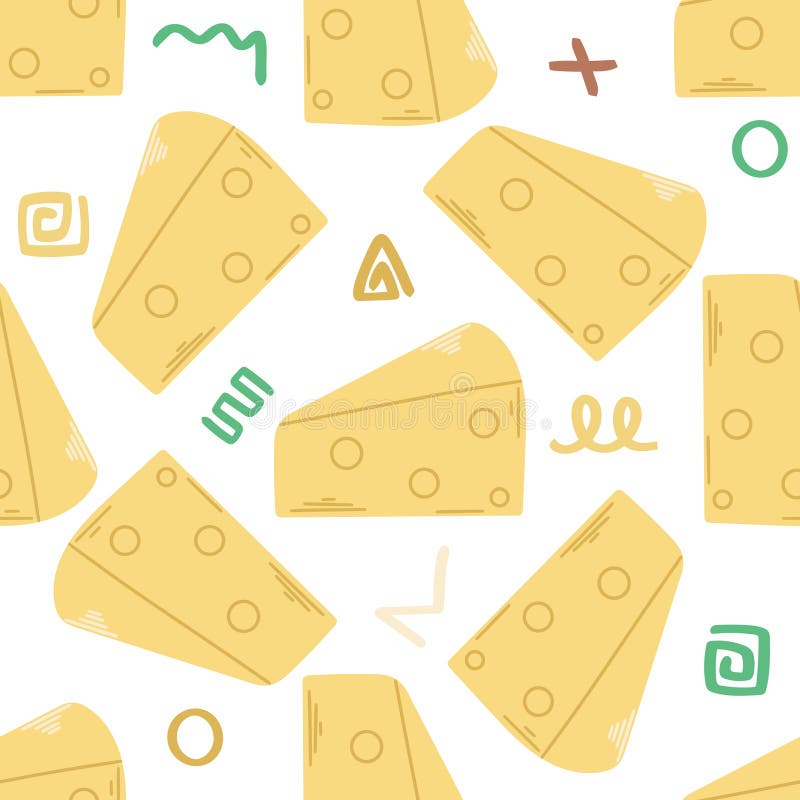 Simple Cheese Seamless Pattern Stock Illustration - Illustration of ...