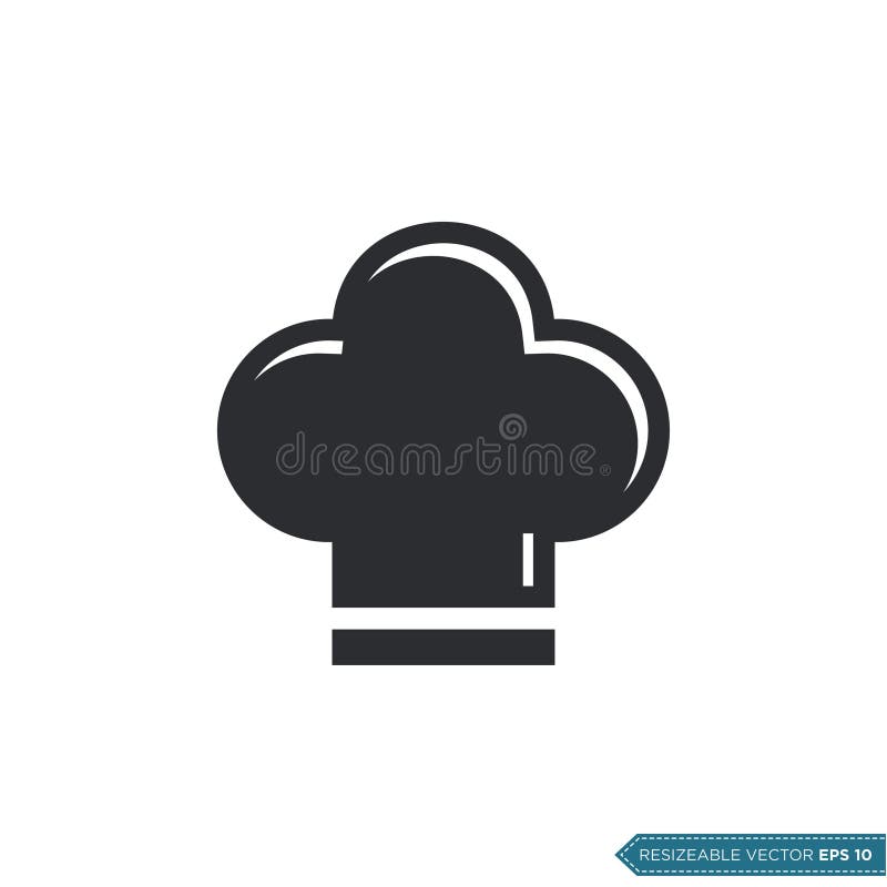 Black Color Simple Chef Hat Icon Vector Template Illustration Design ...