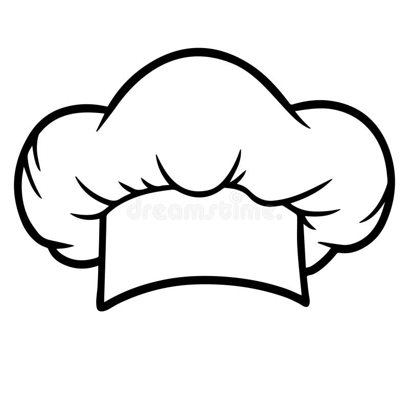 Simple Chef Hat Line Art for Menus, Logos, Cooking Themes Stock ...
