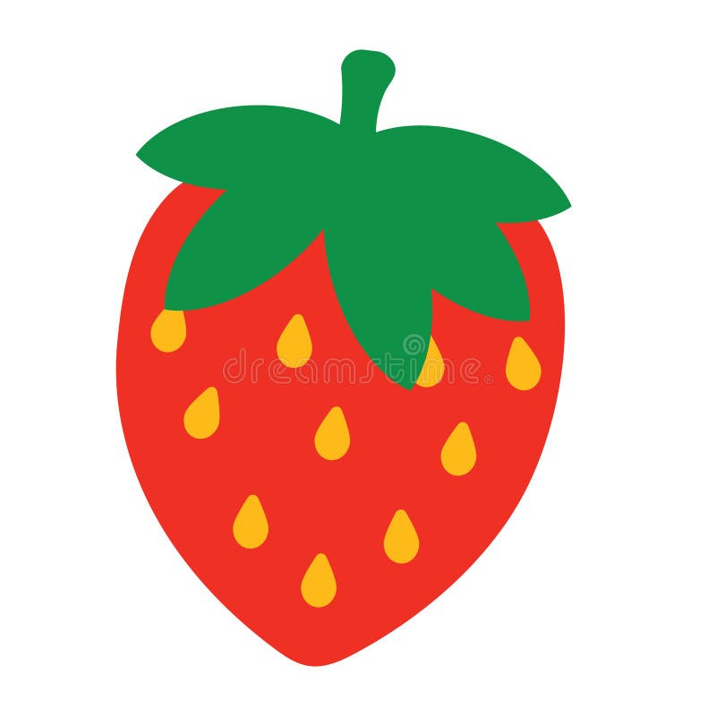 Simple Cherry Flat Icon, Vector Illustration, Cute Fruit Shape Stock Vector - Illustration of ...