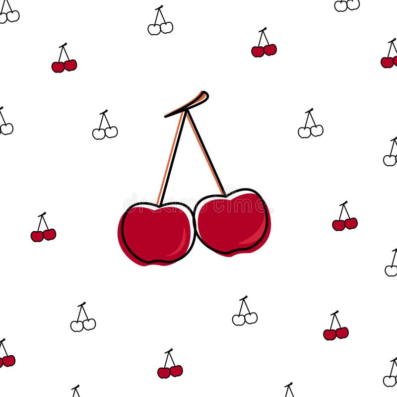 Simple Cherry Blossom Cartoon Illustration on White Background Stock ...