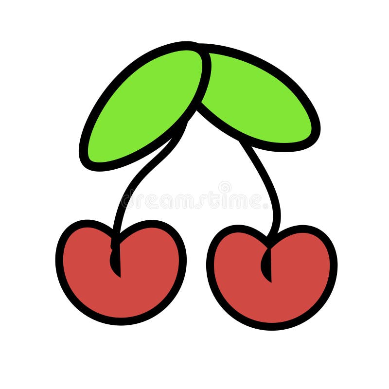 Simple Red Cherry Clipart Stock Illustrations – 129 Simple Red Cherry ...