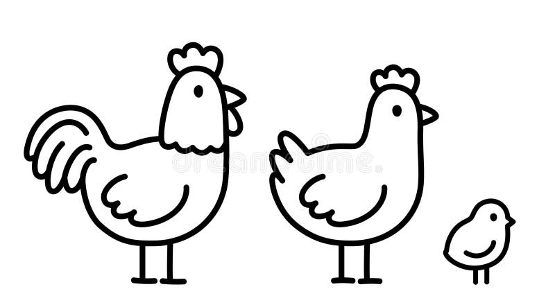 Chicken Drawing Family Line Stock Illustrations – 362 Chicken Drawing ...