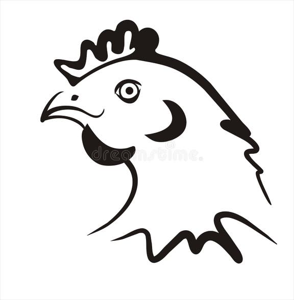 Simple chicken icon stock vector. Illustration of comb - 18005911