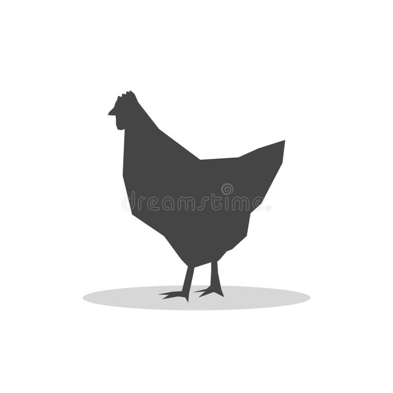 Simple Chicken Icon with Shadow Stock Vector - Illustration of vector ...