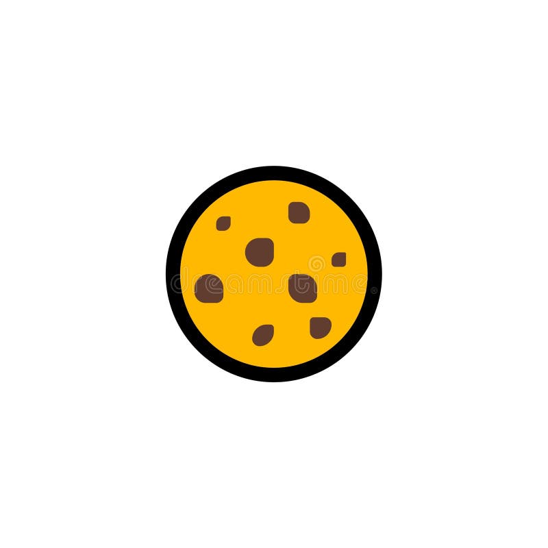 Simple Chocolate Chip Cookie Icon Stock Illustration - Illustration of ...