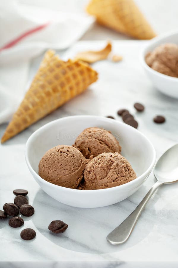 SImple Chocolate Ice Cream in a Bowl Stock Image - Image of icecream ...