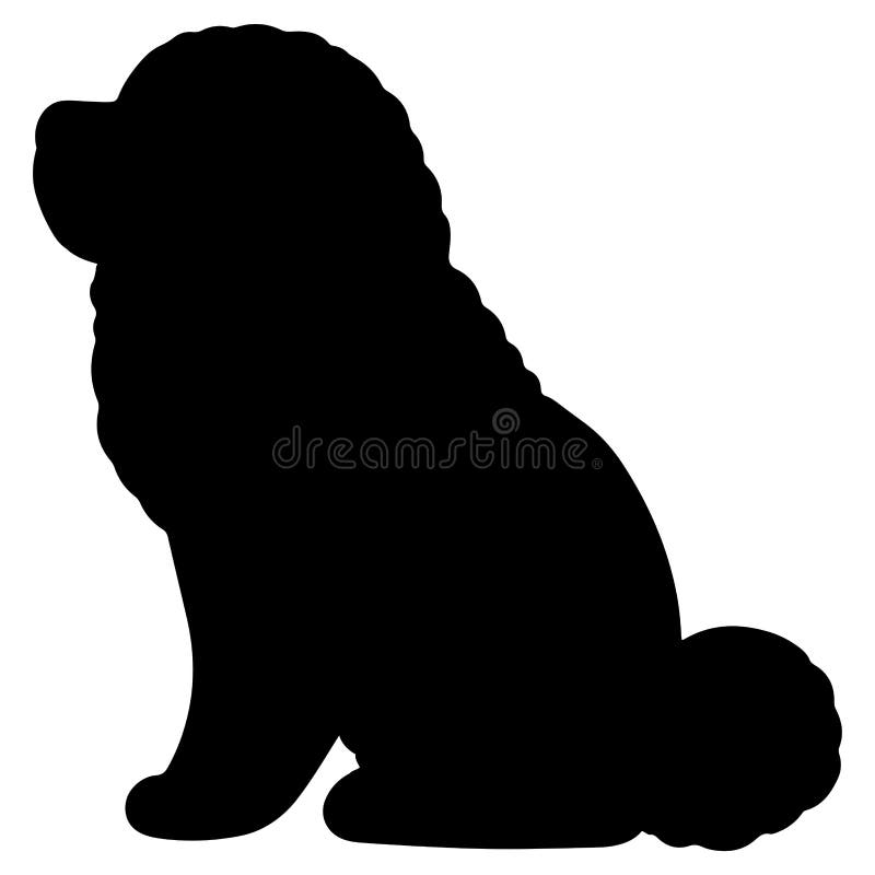 Simple Chow Chow Dog Silhouette Sitting in Side View Stock Vector ...