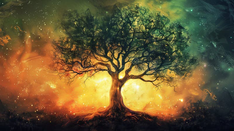 Simple of the Christian Tree of Life. Stock Illustration - Illustration ...