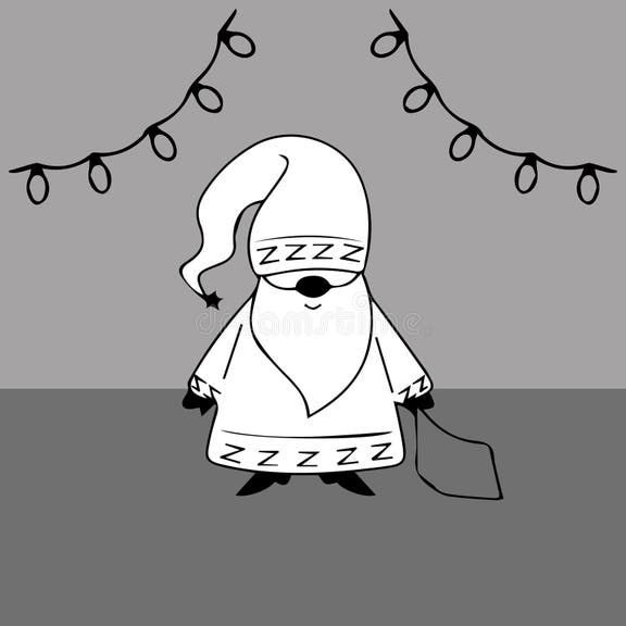 Simple Christmas Character Design Made with Black and White Elements ...