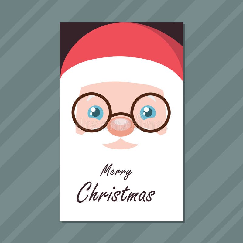 Simple Christmas Greeting with Santa Face Stock Vector - Illustration ...