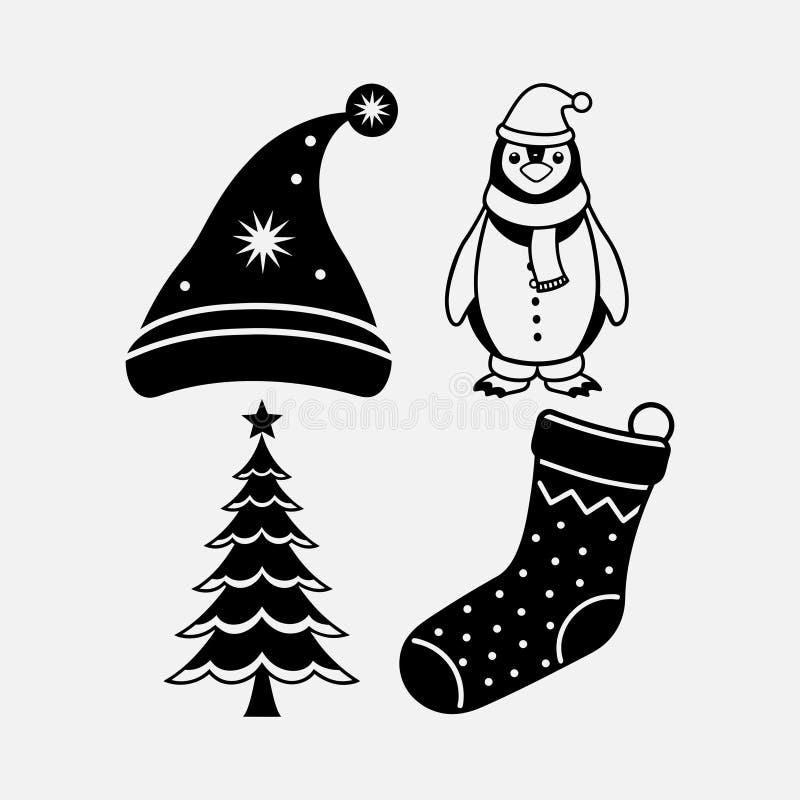 Simple Christmas Icons Set for Design Projects. Stock Vector ...