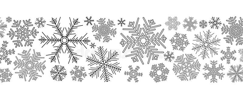 Simple Christmas Pattern with Geometric Black Snowflakes on White ...