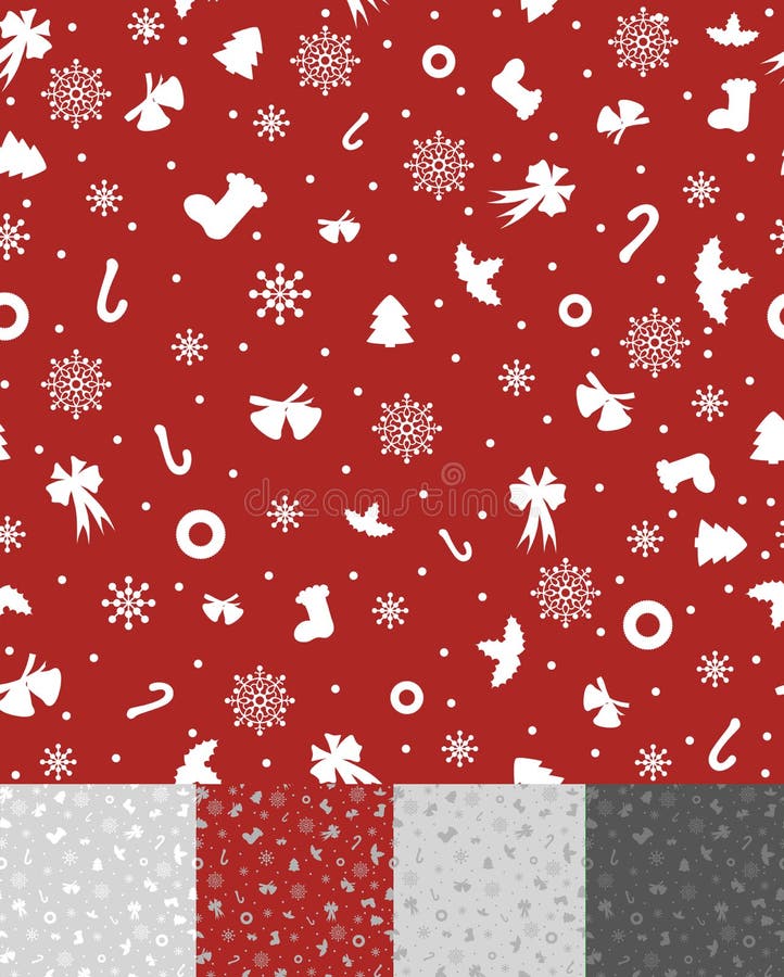 Simple Christmas Pattern stock illustration. Illustration of holly ...