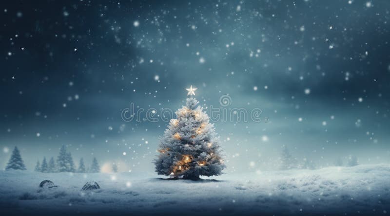 A Simple Christmas Scene with a Large Christmas Tree, Stock Image ...