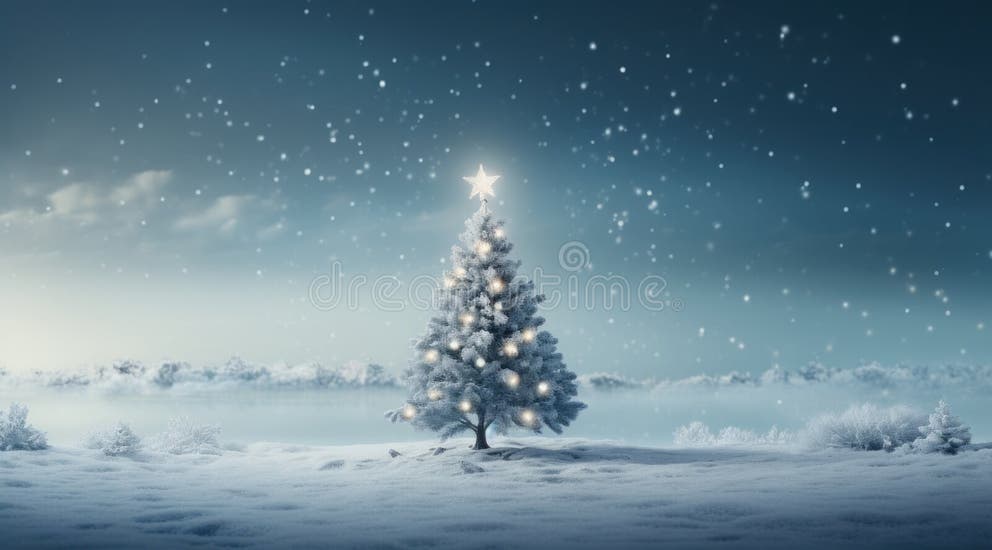 A Simple Christmas Scene with a Large Christmas Tree, Stock Photo ...