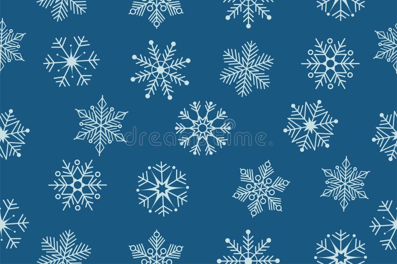 Simple Christmas Seamless Snowflake Pattern. Vector Illustration on a ...