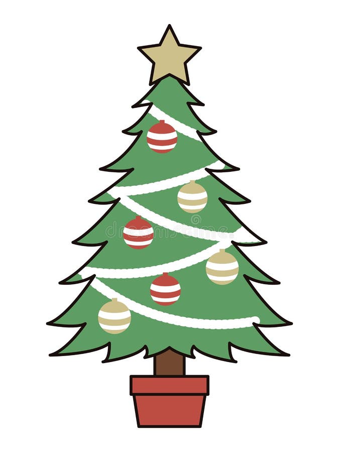 A Simple Christmas Tree. One Unit Stock Vector - Illustration of potted ...
