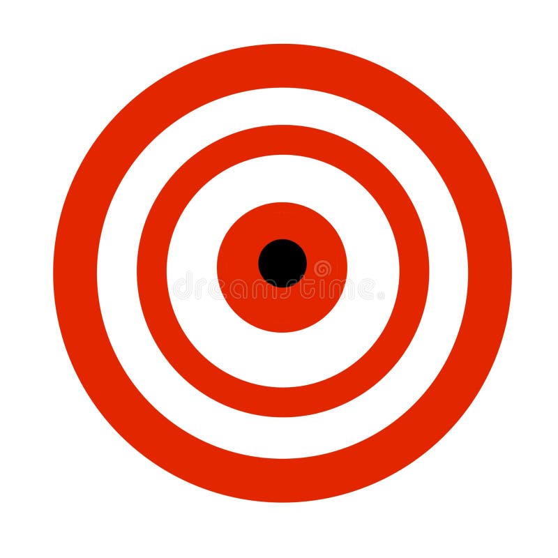 Simple Cible Rouge Avec Centre Noir Illustration Stock - Illustration ...