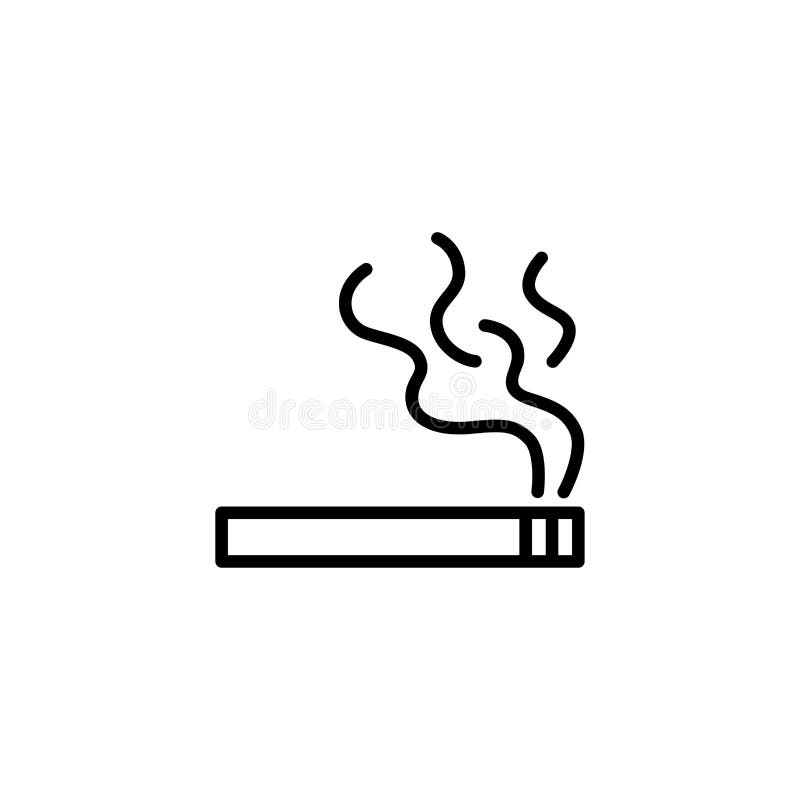 Simple Cigarette Line Icon in Flat Style Vector. Black Icon Vector ...