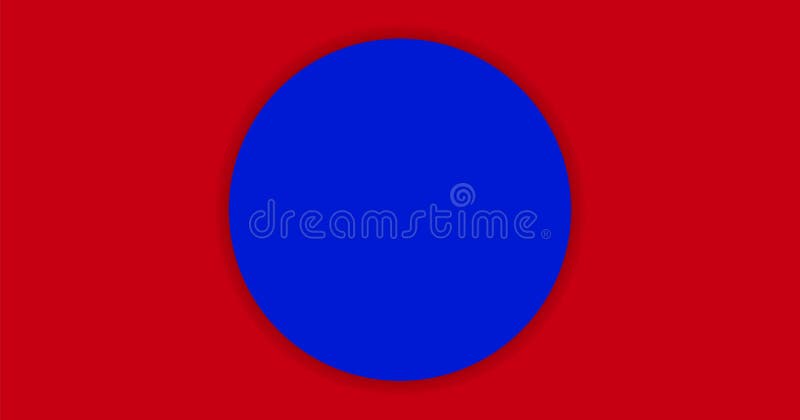 Simple Circle Blue on Red Background for Banner, Copy Space, Paper ...