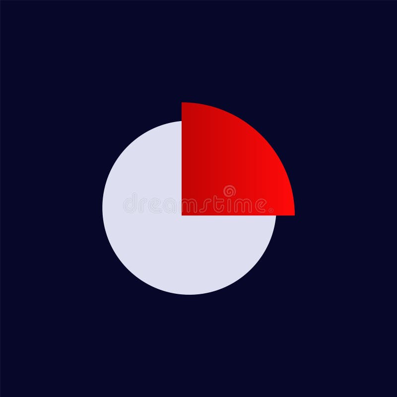 Simple Circle Design with Red Quarter Segment Stock Illustration ...