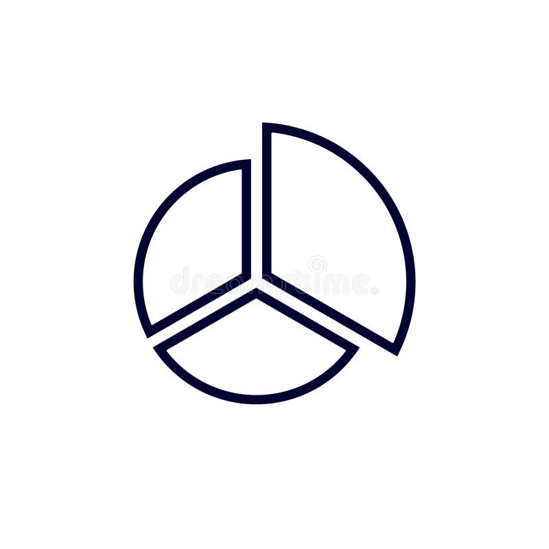 Simple Circle Divided into Three Parts with Bold Lines in Minimalist ...